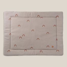 Playpen mat in beige with rainbow pattern ️ Petite Amélie