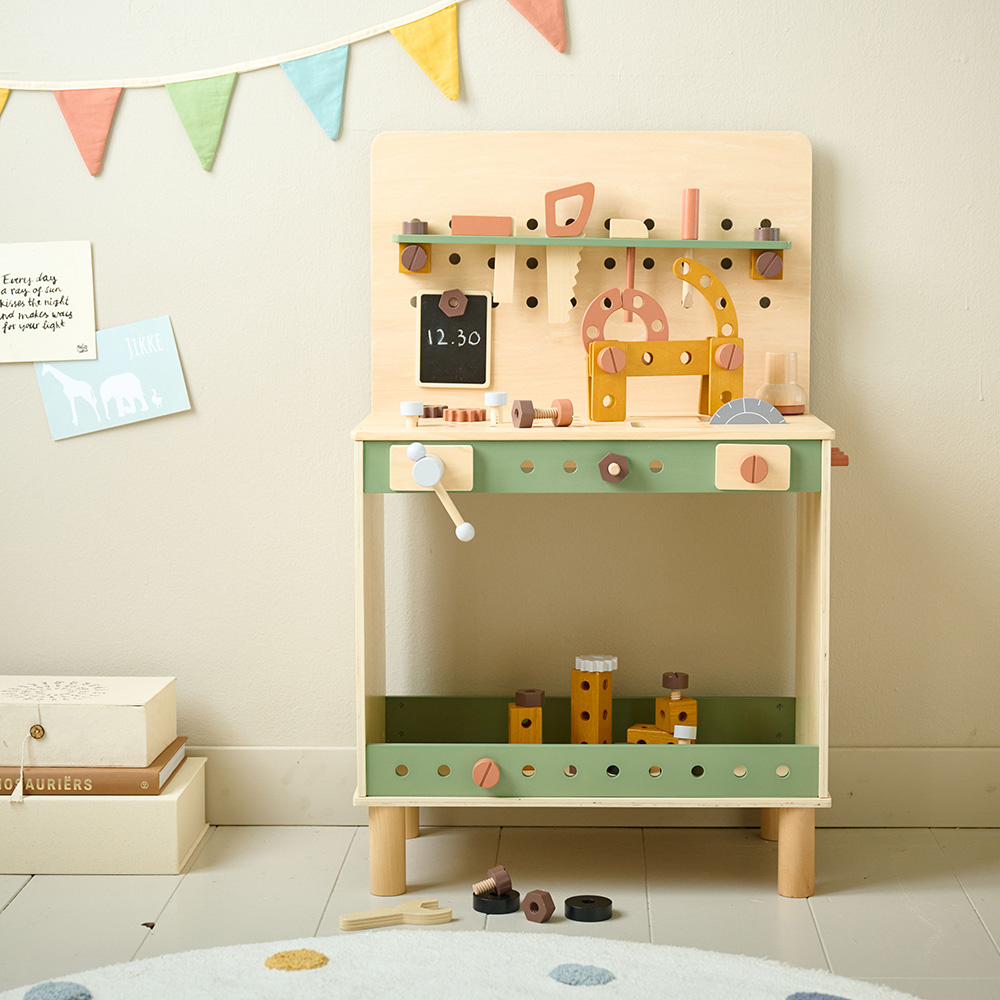 Children's wooden workbench in green ️ Petite Amélie